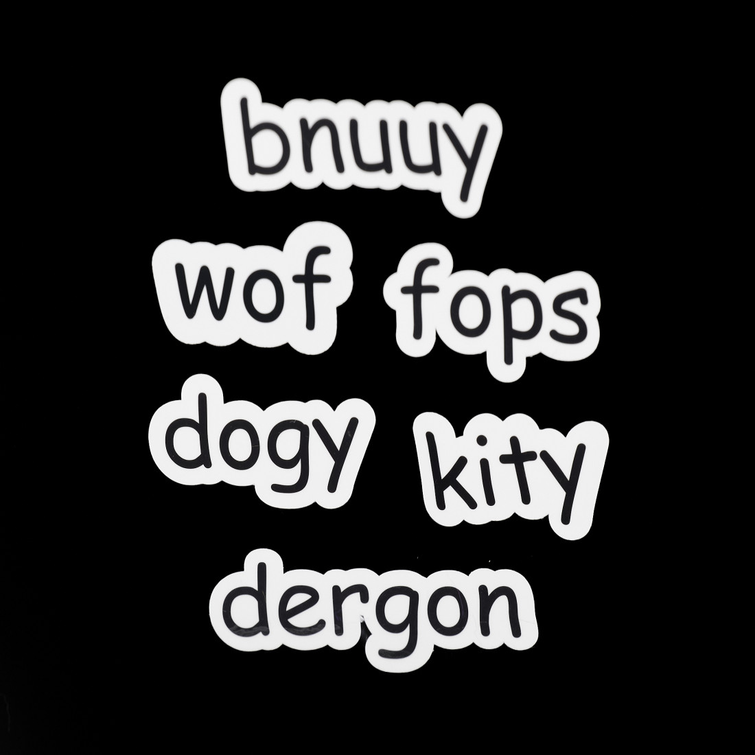 Furry Words Vinyl Stickers - 6 Styles