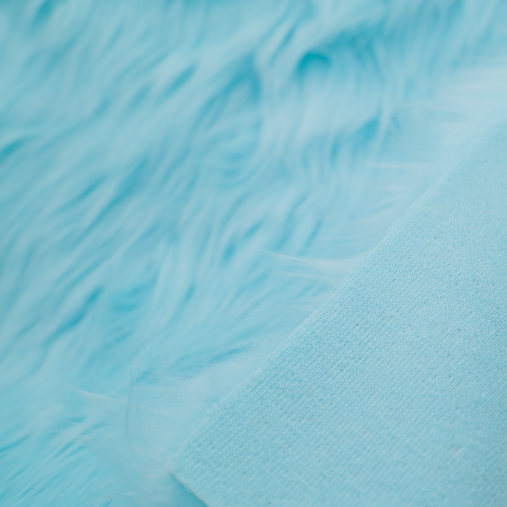 Candy Blue Luxury Shag Faux Fur Fabric by the Yard