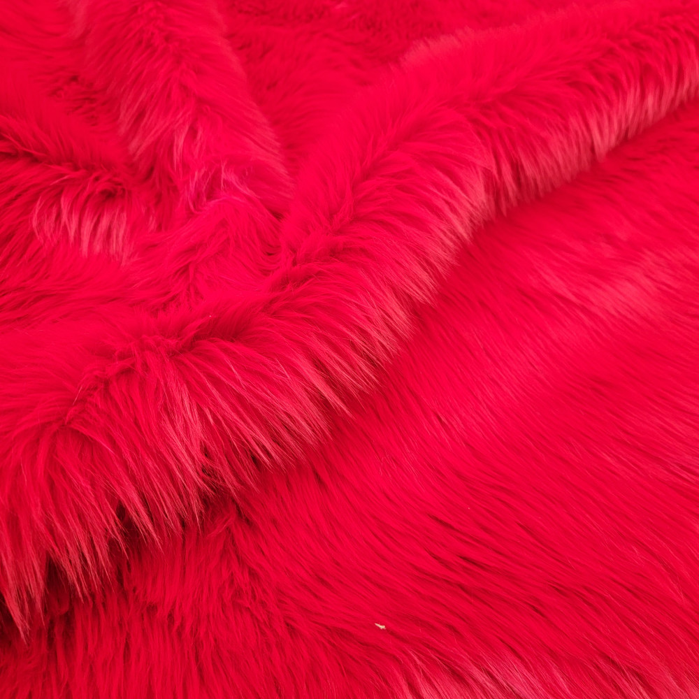 Fire Red Luxury Shag Faux Fur