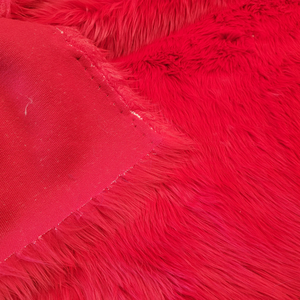 Fire Red Luxury Shag Faux Fur