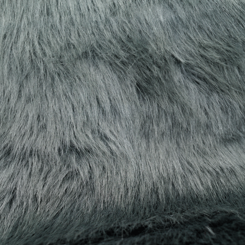 Gray Luxury Fox Faux Fur