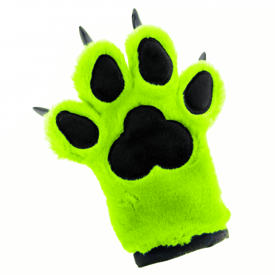 Lime Green Handmade Fursuit Paws