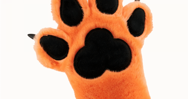 Orange Handmade Fursuit Paws